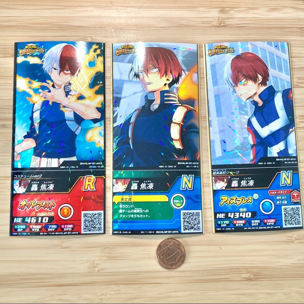 Rare My Hero Academia Todoroki Glitter Cards - Gem